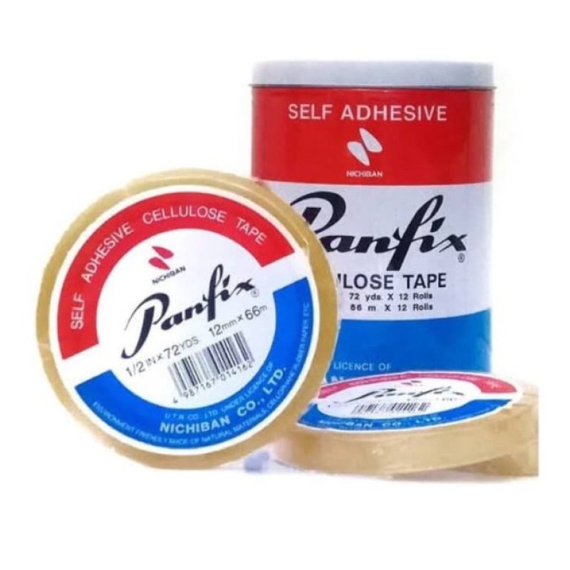 Jual Selotip Panfix Cellulose Tape 1/2 inch x 72 yards (12 mm x 66 m ...
