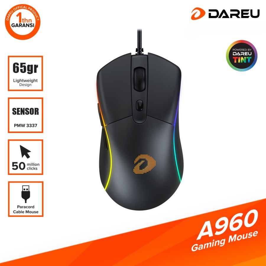 Jual Mouse Gaming DAREU A960 ALPHA Lightweight 65 gram | Shopee Indonesia