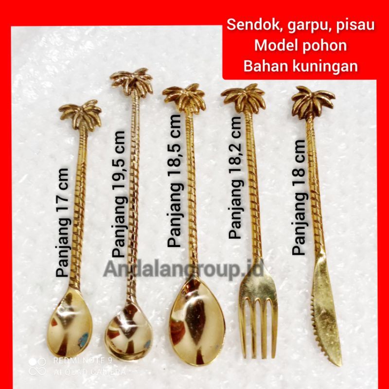 Jual Kerajinan - sendok garpu pisau kuningan unik pohon | Shopee Indonesia