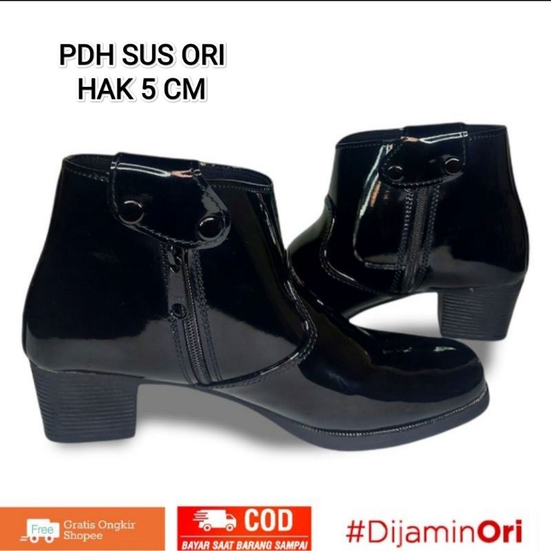 Jual Sepatu Pdh Wanita Pdl Sus Polwan Kilap Pdl Secwan Dishub Boots ...