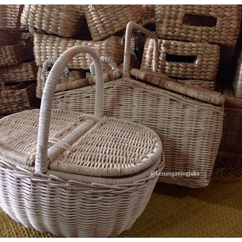 Jual Keranjang Piknik | Picnic Basket Besar Rotan Estetik Anyaman Home ...