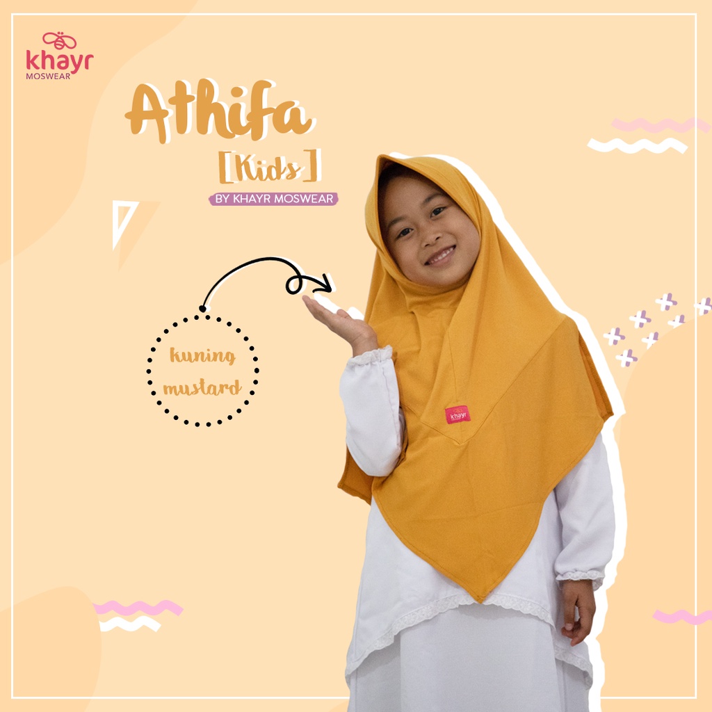 Jual Athifa Kids batch 2 kerudung anak belah lengan bahan spandex crepe ...