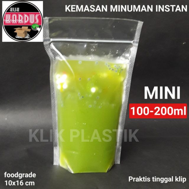 Jual PLASTIK MINUMAN INSTAN MINI 100 ML/JUS MILKSHAKE/KEMASAN MINUMAN ...