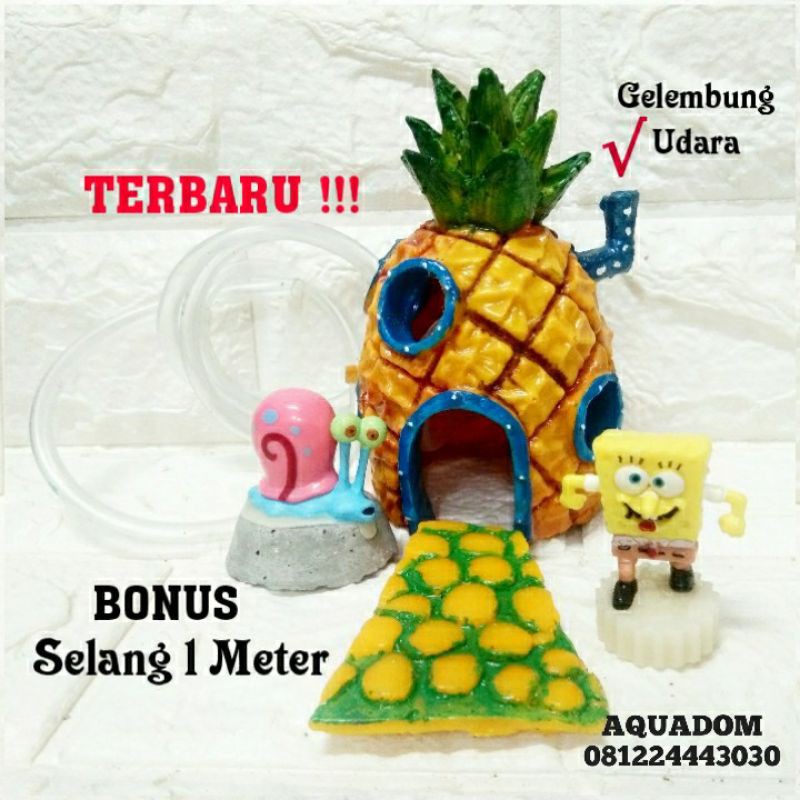 Jual HIASAN AQUARIUM RUMAH NANAS SPONGEBOB CEROBONG GELEMBUNG UDARA ...