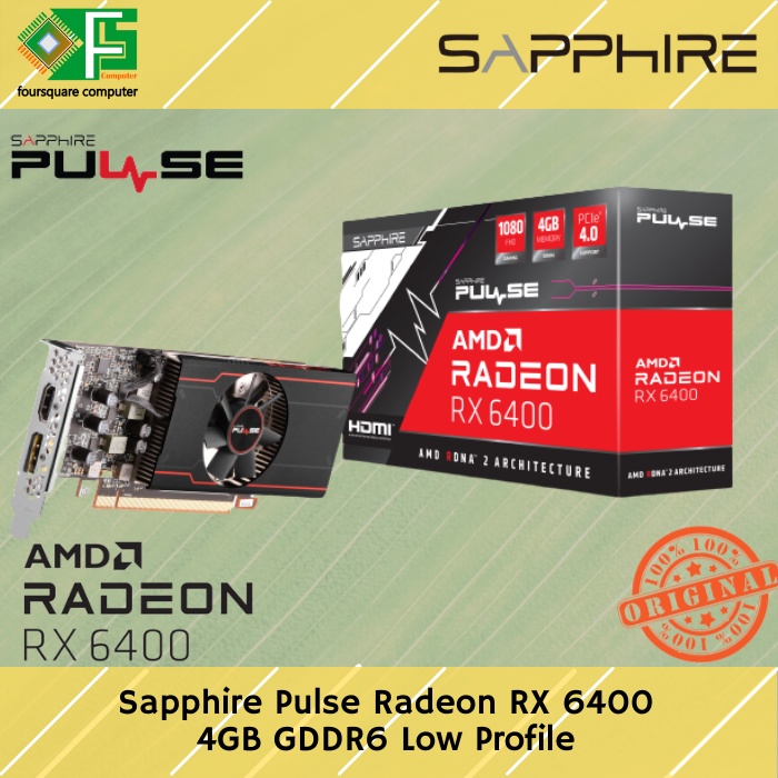 Jual VGA Sapphire Pulse Radeon RX 6400 4GB GDDR6 Low Profile Resmi ...