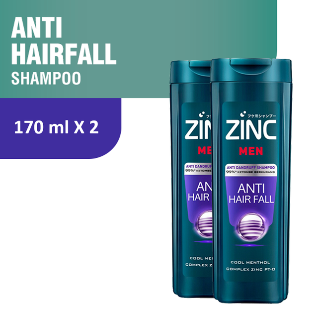 Jual Zinc Men Shampoo Anti Hair Fall Botol 2 x 170 mL | Shopee Indonesia