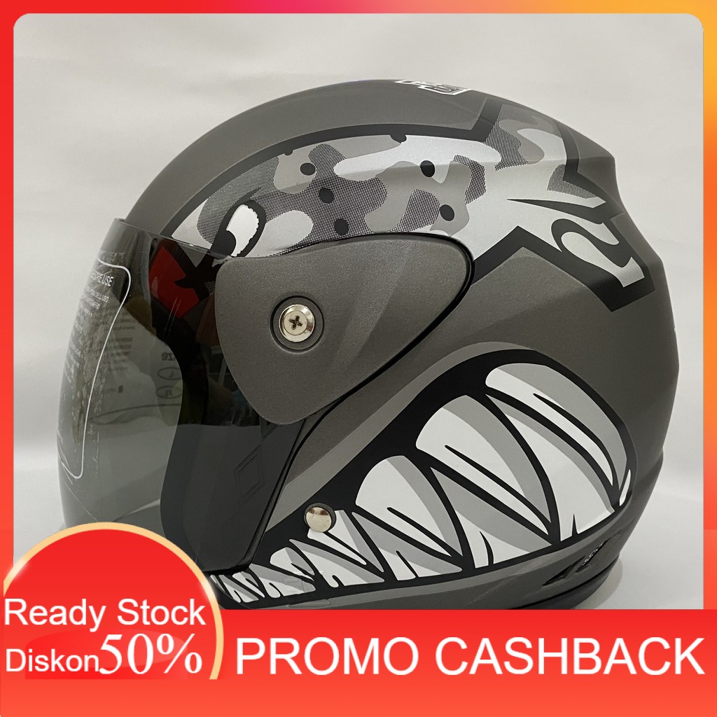 Jual 3.3 Helm Helem Helmet Evo Bullet Abu-abu Doff Helem Nuvo Helm ...