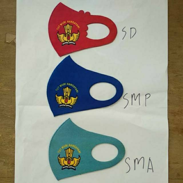 Jual ECER MASKER SCUBA ANAK SEKOLAH SD SMP SMA GAMBAR PRINTING TUT WURI ...
