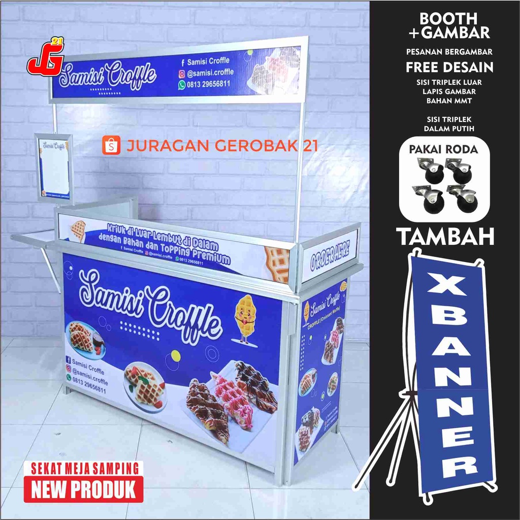 Jual Booth portable Jumbo Sekat Meja Samping Gerobak Lipat Meja Usaha ...