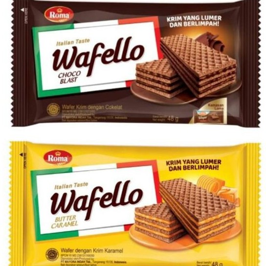 Jual Wafer Wafello Coklat / Wafello Caramel - Waffelo - Wafer Coklat ...