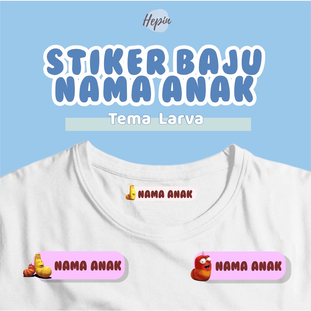 Jual (30-40pcs)tinggal setrika Stiker Kain Label Baju Nama Anak tema ...