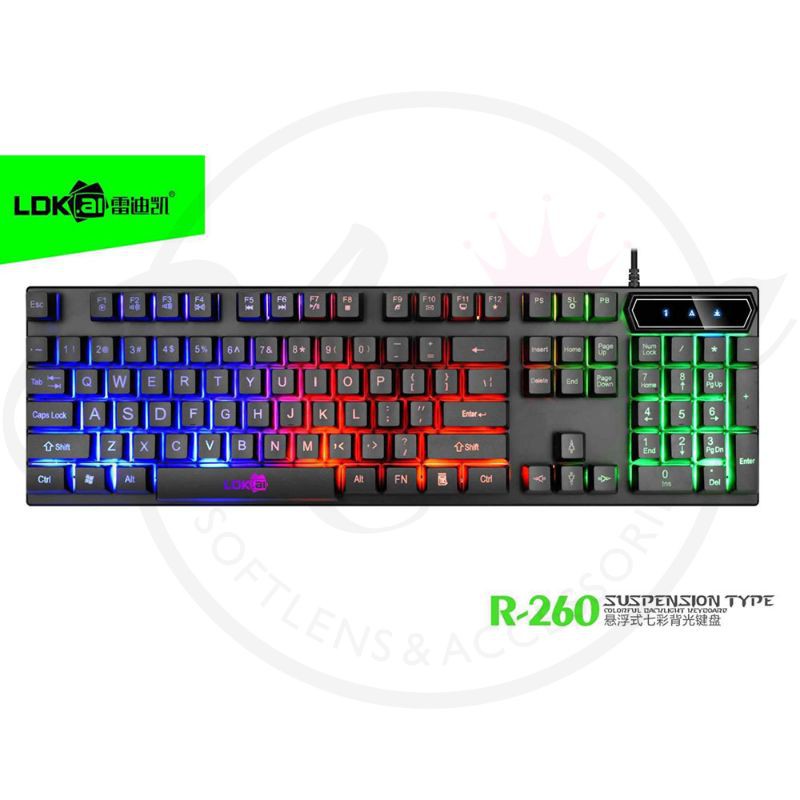 Jual LDKAI R260 Gaming Keyboard Wired LED RGB Suspension Type | Shopee ...