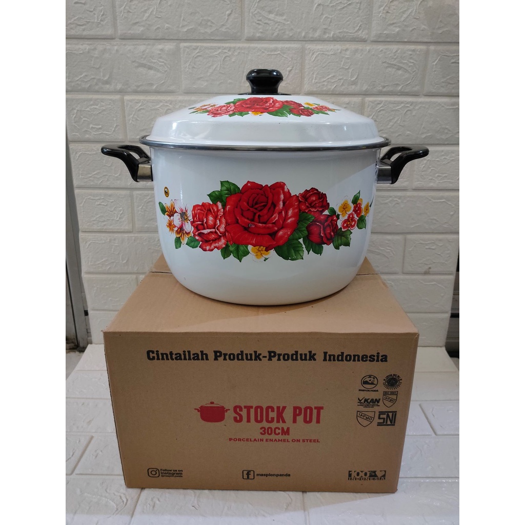 Jual PANCI STOCK POT 30 CM / PANCI PANDA / PANCI ENAMEL / PANCI SAYUR ...