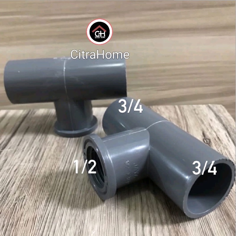 Jual Tee Drat Dalam/ Faucet Tee PVC TS 1/2 x 3/4 Jaya | Shopee Indonesia