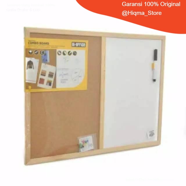 Jual Papan Kombinasi Gabus dan Whitebord / Cork Board 40x30cm | Shopee ...