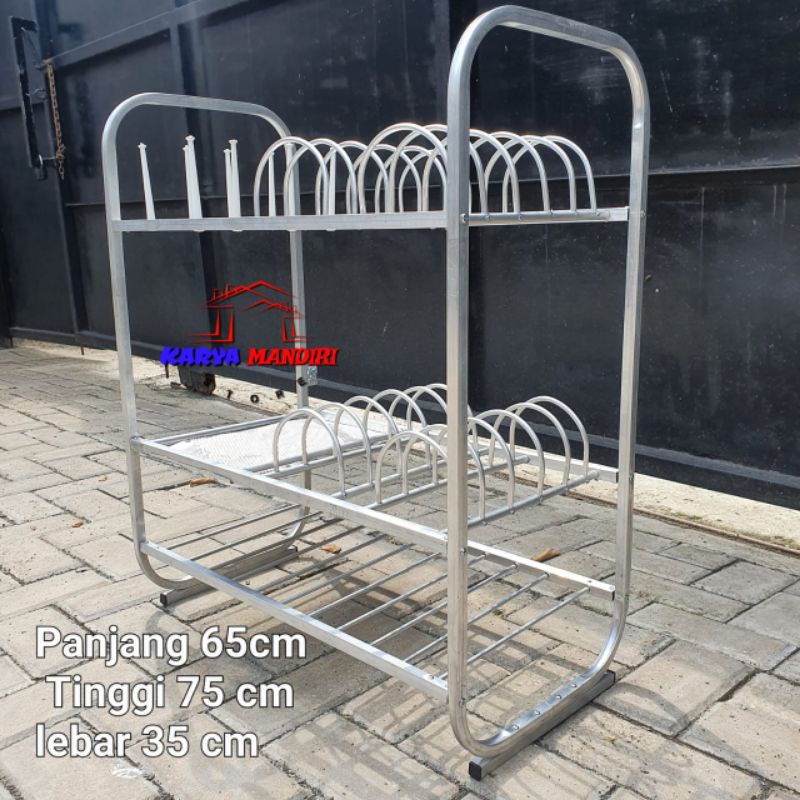 Jual Rak Piring Aluminium / Rak Tiris Piring / Jumbo 75 Cm | Shopee ...