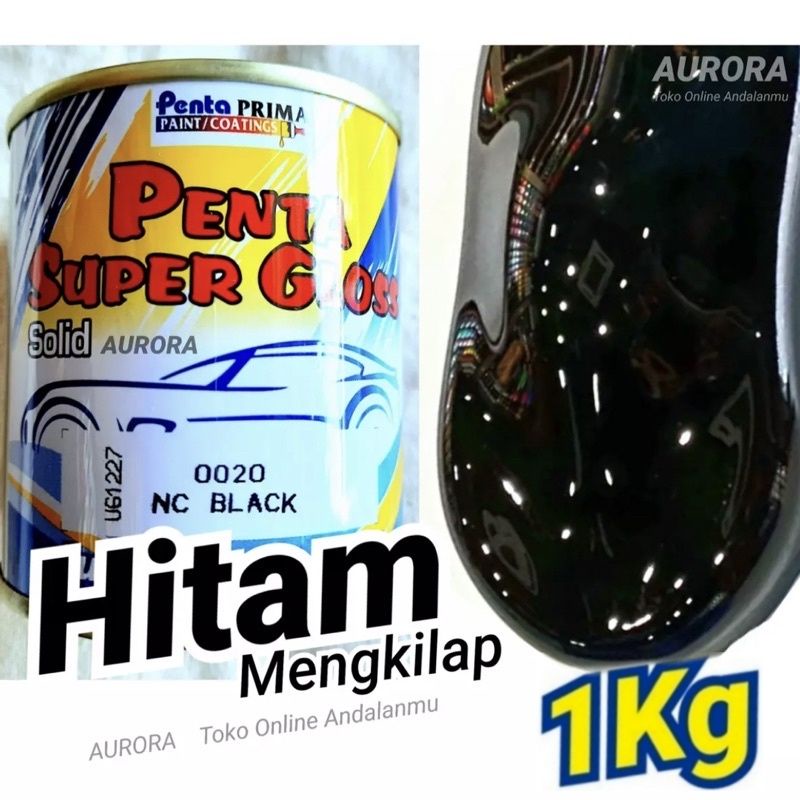 Jual Cat Penta Super Gloss 0020 NC Black Gloss 1kg Hitam Mengkilap ...