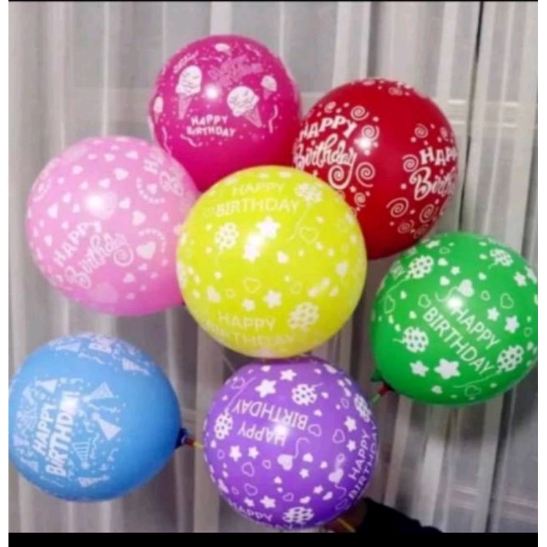 Jual Balon Karet Happy Birthday Isi 100 Pcs Grosir Balon Hbd | Shopee ...