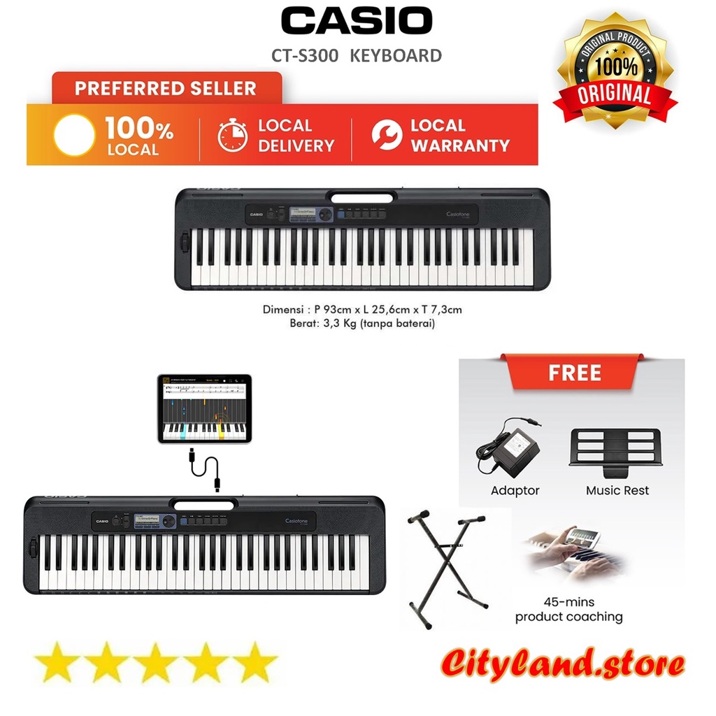 Jual Keyboard Casio CT-S300 / CTS300 / CTS 300 Garansi Resmi original | Shopee Indonesia