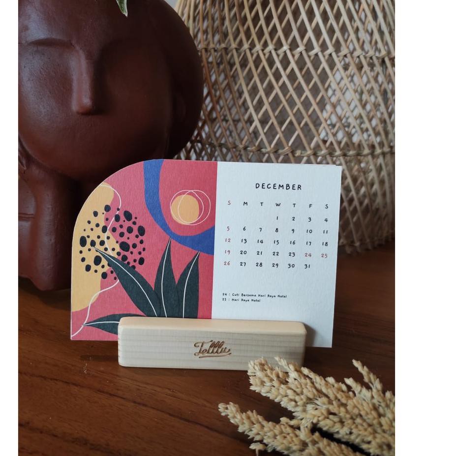 Jual [PROMO] TELLLU CRAFT 2021 Desk Calendar / Kalender Meja + Wood ...