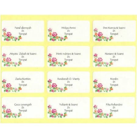 Jual Print Cetak Label Nama Undangan Polos / Motif Murah | Shopee Indonesia