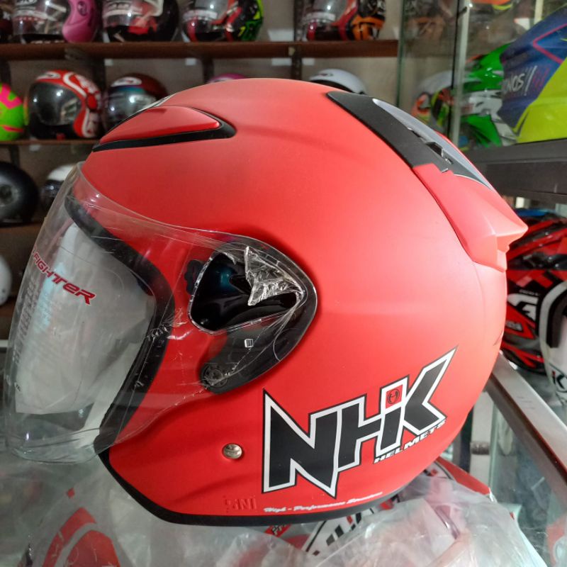 Jual HELM NHK R6 SOLID RED DOFF | Shopee Indonesia