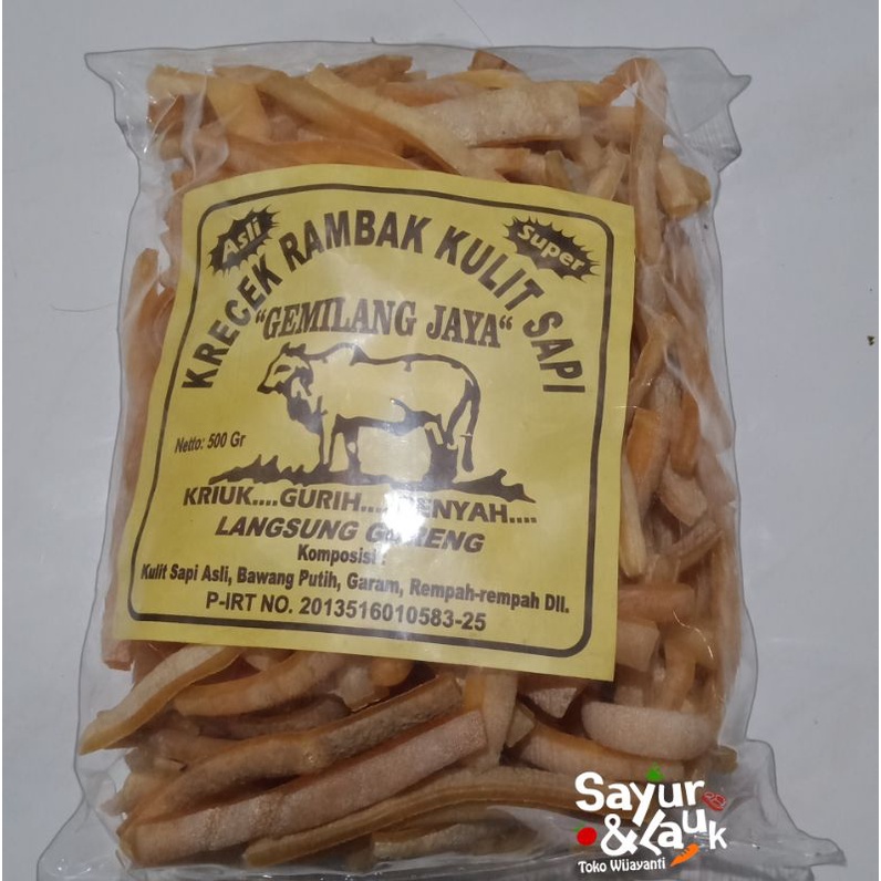 Jual Krupuk (krecek) rambak kulit sapi Gemilang Jaya | Shopee Indonesia