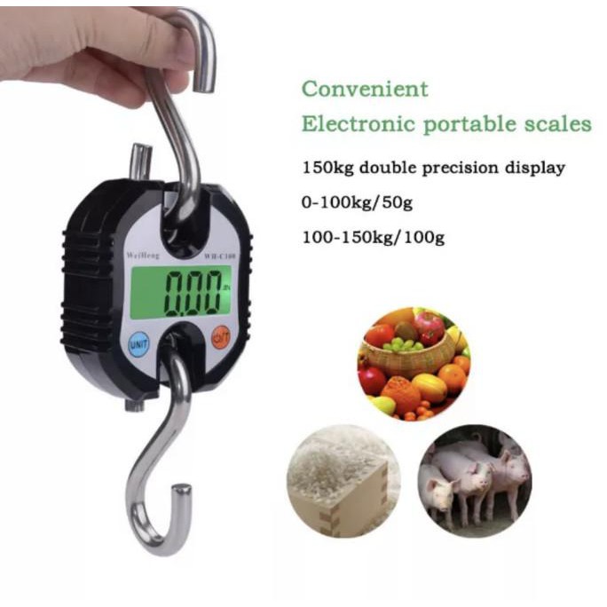 Jual Weiheng WH-C100 Timbangan Gantung Koper 150Kg Digital Hanging Crane | Shopee Indonesia