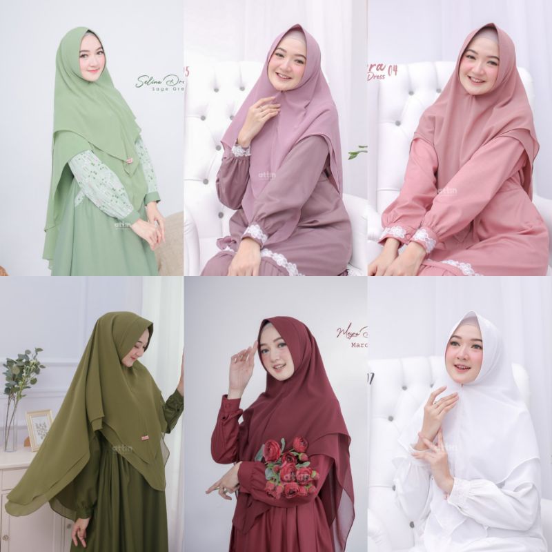 Jual Khimar ceruty 2 layer polos nahira selina by attin | Shopee Indonesia