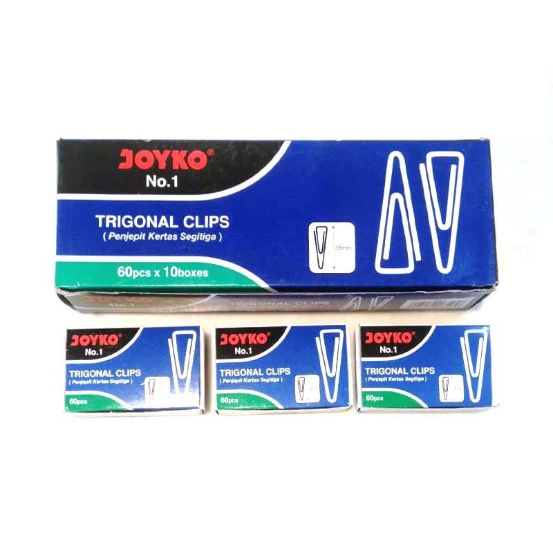 Jual Trigonal Clips JOYKO No 1/Klip Kertas Besi/Penjepit Segitiga ...