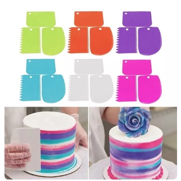 Jual Scraper Plastic 3 in 1 Scraper Kue 3in1 Pemotong Adonan Kue Alat ...