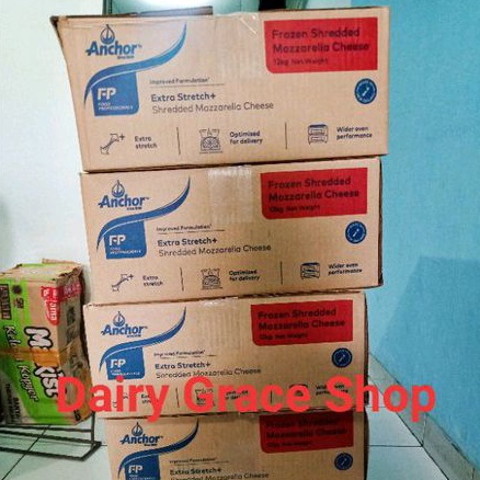 Jual Anchor Keju Mozzarella Shredded Parut Extra Stretch 1 Karton 12 KG ...