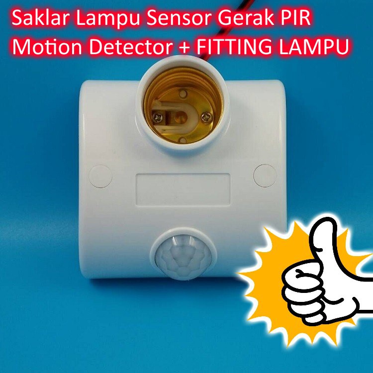 Jual Saklar Lampu Sensor Gerak PIR Otomatis/Motion Detector + FITTING ...