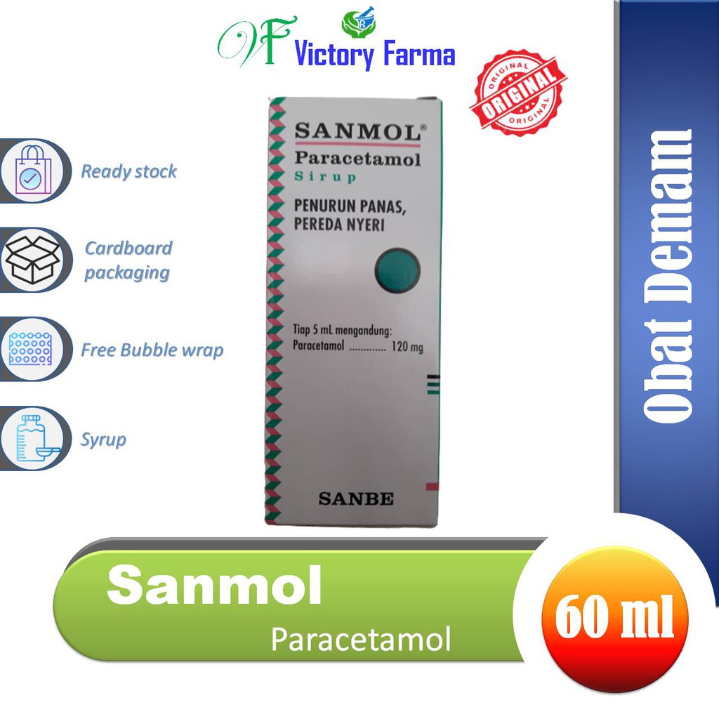 Jual Sanmol Paracetamol 120 mg Sirup 60 ml / Obat Demam | Shopee Indonesia