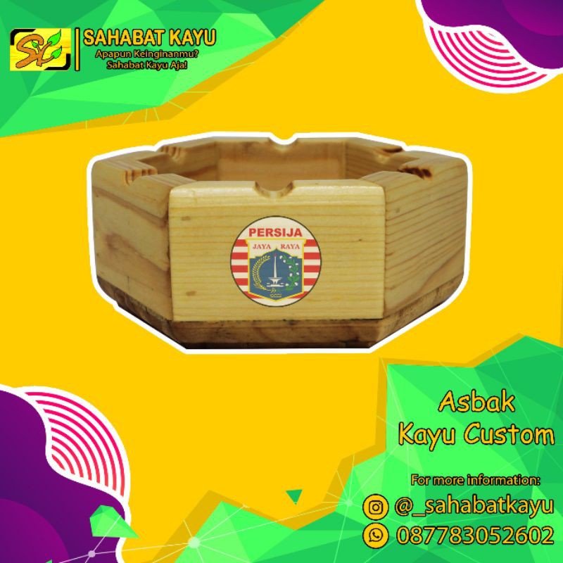 Jual Asbak Kayu Custom Logo Persija (Dapat 2 Unit) | Shopee Indonesia