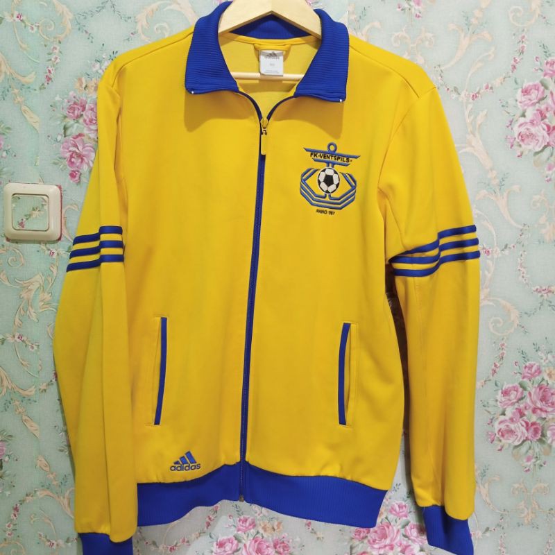 Jual Tracktop Jaket Adidas FK Ventspils kuning Biru | Shopee Indonesia