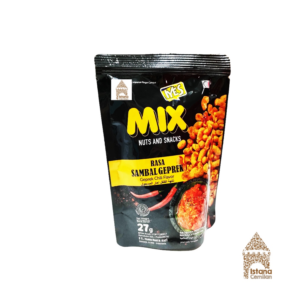 Jual IYES Mix Nut and Snacks Kacang Makaroni Sambal Geprek 27 Gram ...