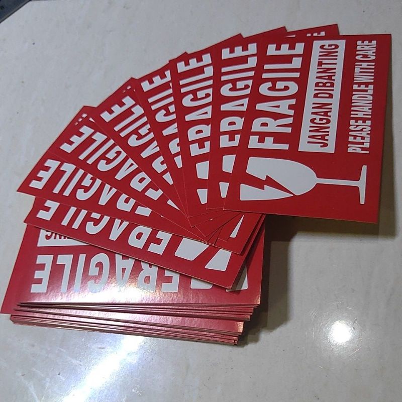Jual Stiker Fragile ukuran 7,5cm x 13cm 100pcs | Shopee Indonesia
