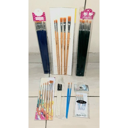 Jual kuas lukis lancip / datar untuk kanvas, kain, kertas dan lainnya ...