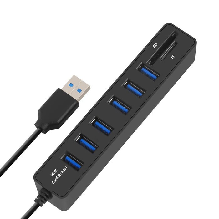 Jual Usb Hub 6Port Combo Card Reader / USB2.0 HUB Extension 6 port ...