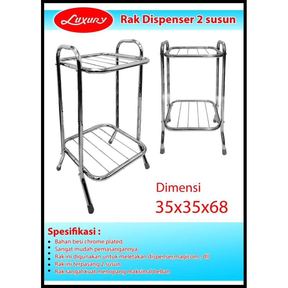 Jual RAK DISPENSER 2 SUSUN STAINLESS LUXURY/ KAKI DISPENSER GALON/ MEJA ...