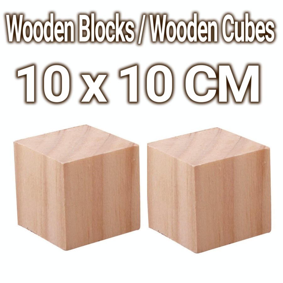 Jual SangKayu Wooden Block 10x10 cm Wood Cube Balok Kayu Kubus Bahan ...