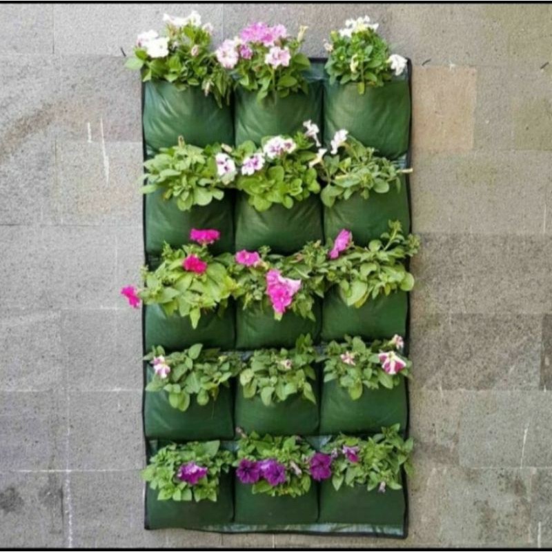 Jual wall Planter Bag pot dinding 15 kantong | Shopee Indonesia