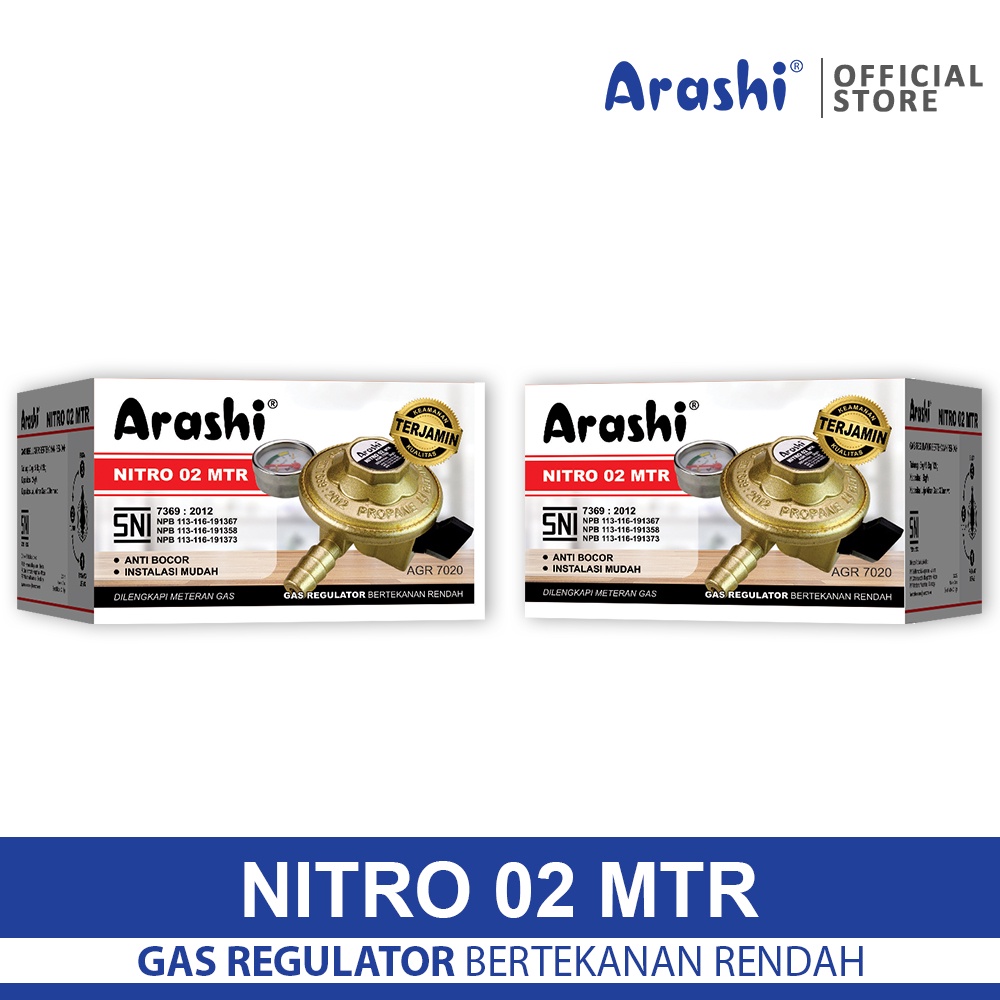 Jual Arashi Nitro 02 Regulator Gas Tekanan Rendah Dilengkapi Meteran ...