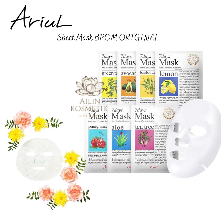 Jual AiLiN ARIUL 7 Days Sheet Mask BPOM ORIGINAL / Masker Wajah Korea ...