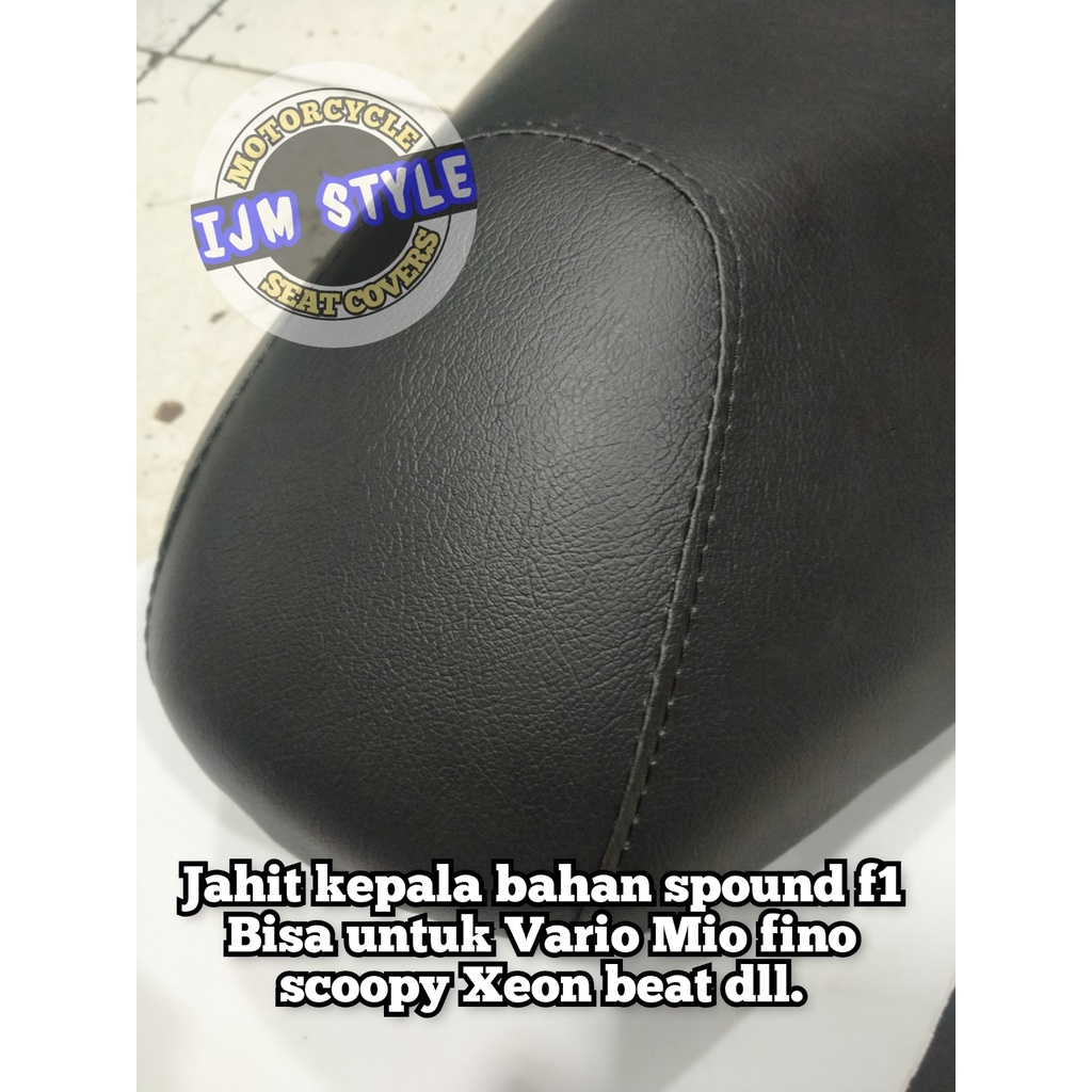 Jual KULIT JOK MOTOR JAHIT KEPALA SPOUND F1 HITAM KUALITAS SESUAI HARGA ...
