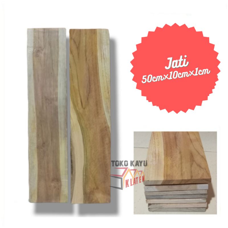 Jual Kayu Papan Jati asli ,50cm-60cm×10cm×1cm | Shopee Indonesia