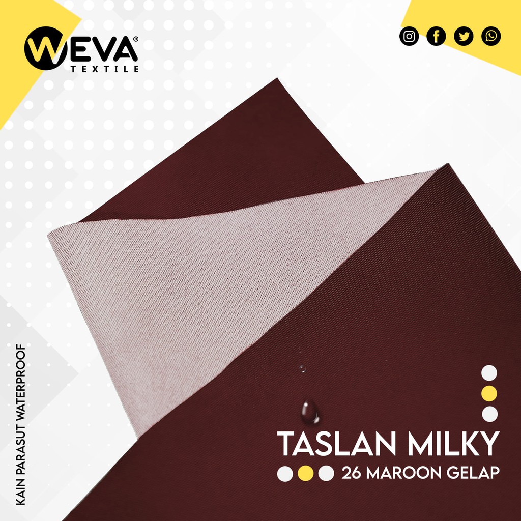 Jual Bahan Kain Taslan Milky Merah Hati (Maroon Gelap) no 26 Weva ...