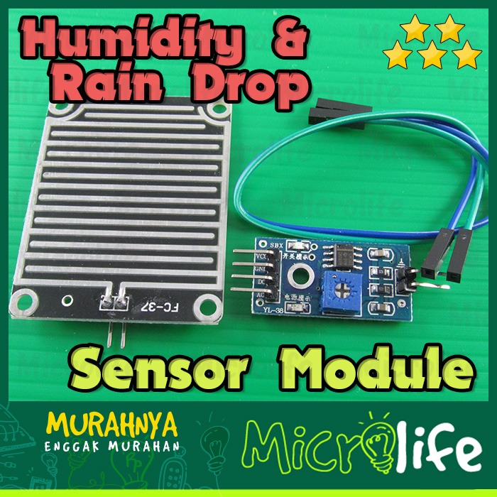 Jual Humidity and Rain Drop Module Sensor Air Hujan dan Kelembaban ...