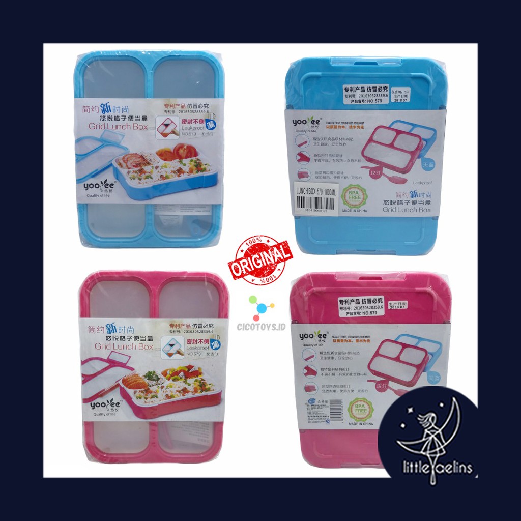 Jual YOOYEE TEMPAT MAKAN TEMPAT BEKEL LUNCH BOX 3 SEKAT KARET ANTI ...